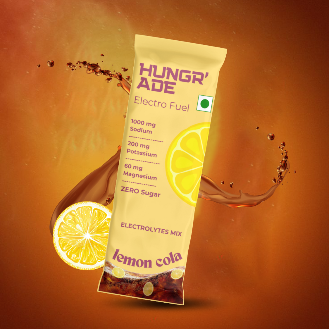 Hungr'Ade Electrolytes Sachet Mix - Lemon Cola – Hidden Hungr